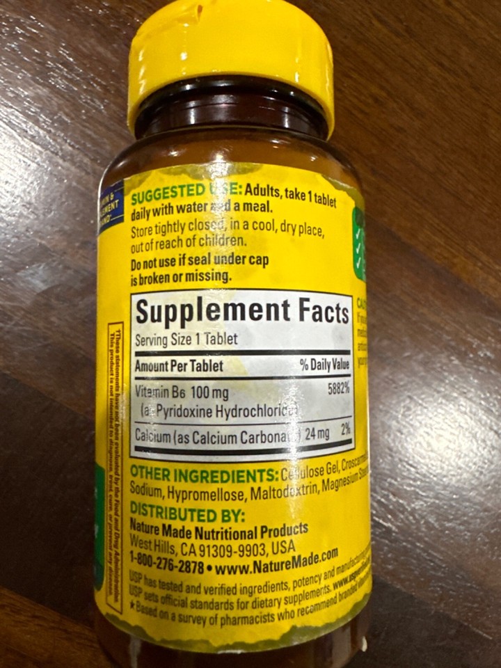Nature Made Vitamin B1 100mg Dietary Supplement - 100 Tablets ...