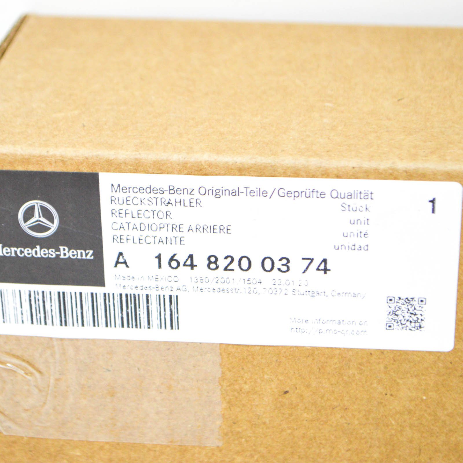 Mercedes-Benz ML-Class W164 Rear Bumper Left Reflector A1648200374 NEW ...