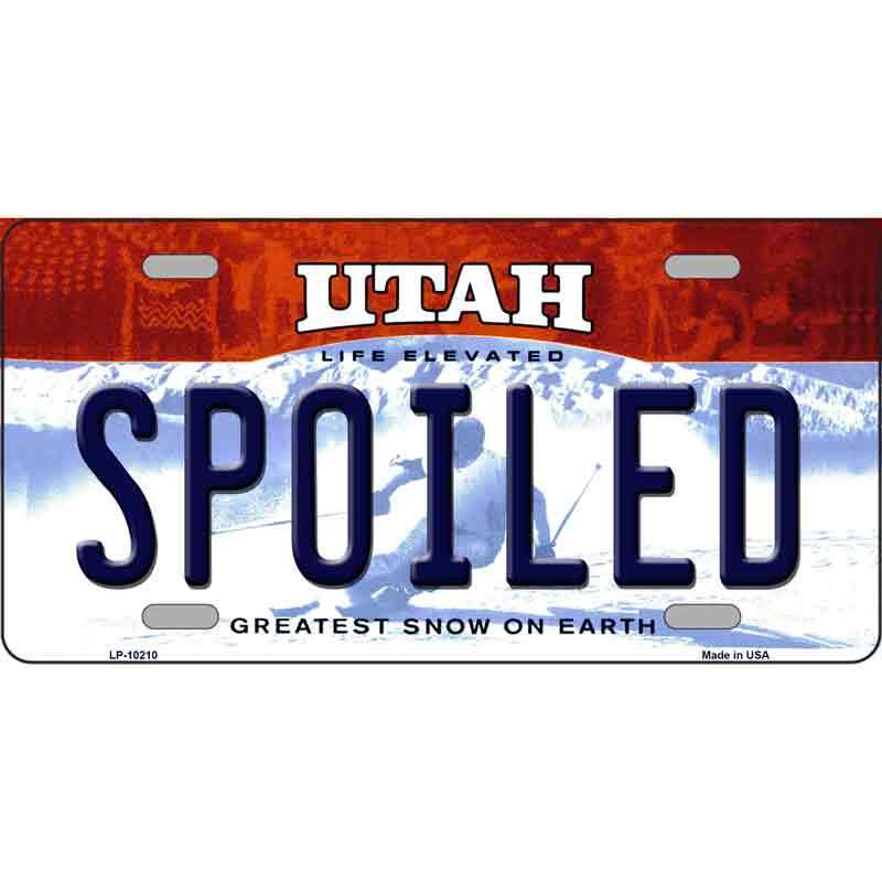Spoiled Utah Novelty Metal License Plate Tag LP-10210 | eBay