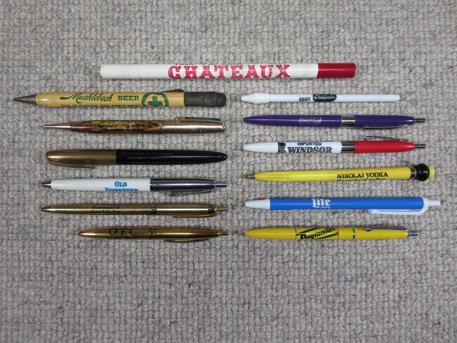 13 Vtg Beer & Liquor Advertising Ballpoint Pen & Mechanical Pencil Lot ...