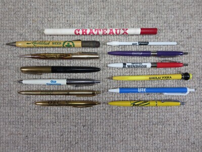 13 Vtg Beer & Liquor Advertising Ballpoint Pen & Mechanical Pencil Lot ...