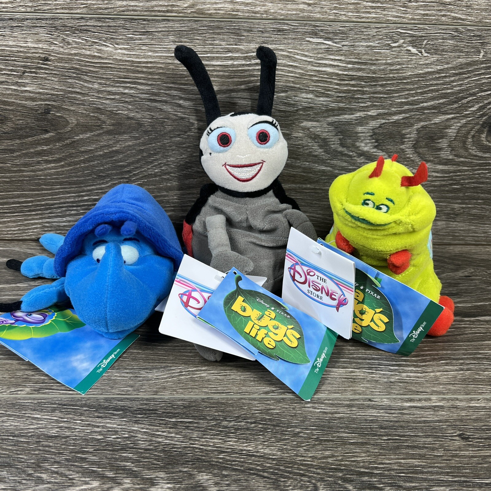 Lot Of 3 VTG Disney A Bug's Life HEIMLICH, DIM, FRANCIS Mini Bean Bag ...