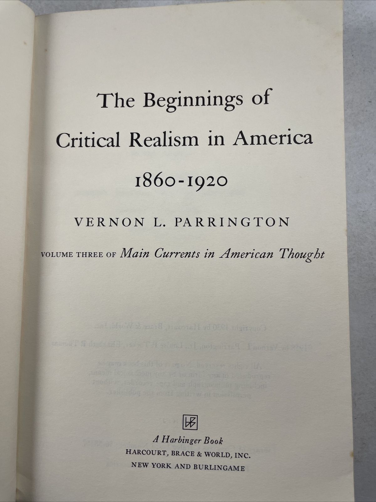 The Beginnings of Critical Realism in America Volume 3 Vernon Louis ...