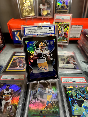 AJ Dillon Rookies and Stars True Blue Rookie Autograph /75 ISA 8.5 | eBay