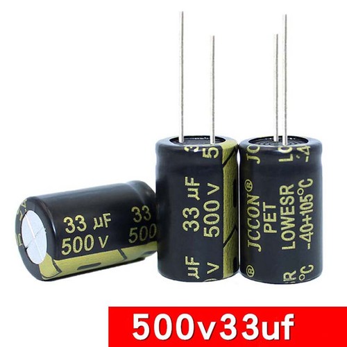 500V 33uF LOW ESR Radial Electrolytic Capacitors ±20% 105°C PCB 16x25mm ...