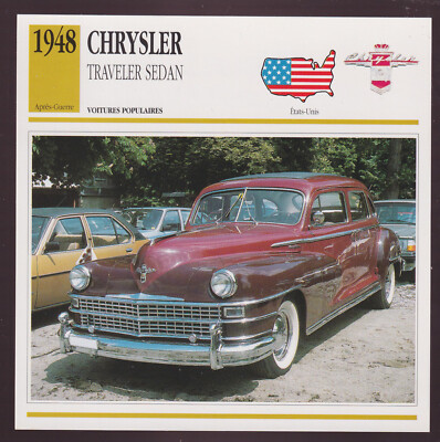 1948 Chrysler Traveler Sedan Traveller Car Photo Spec Sheet Info French ...