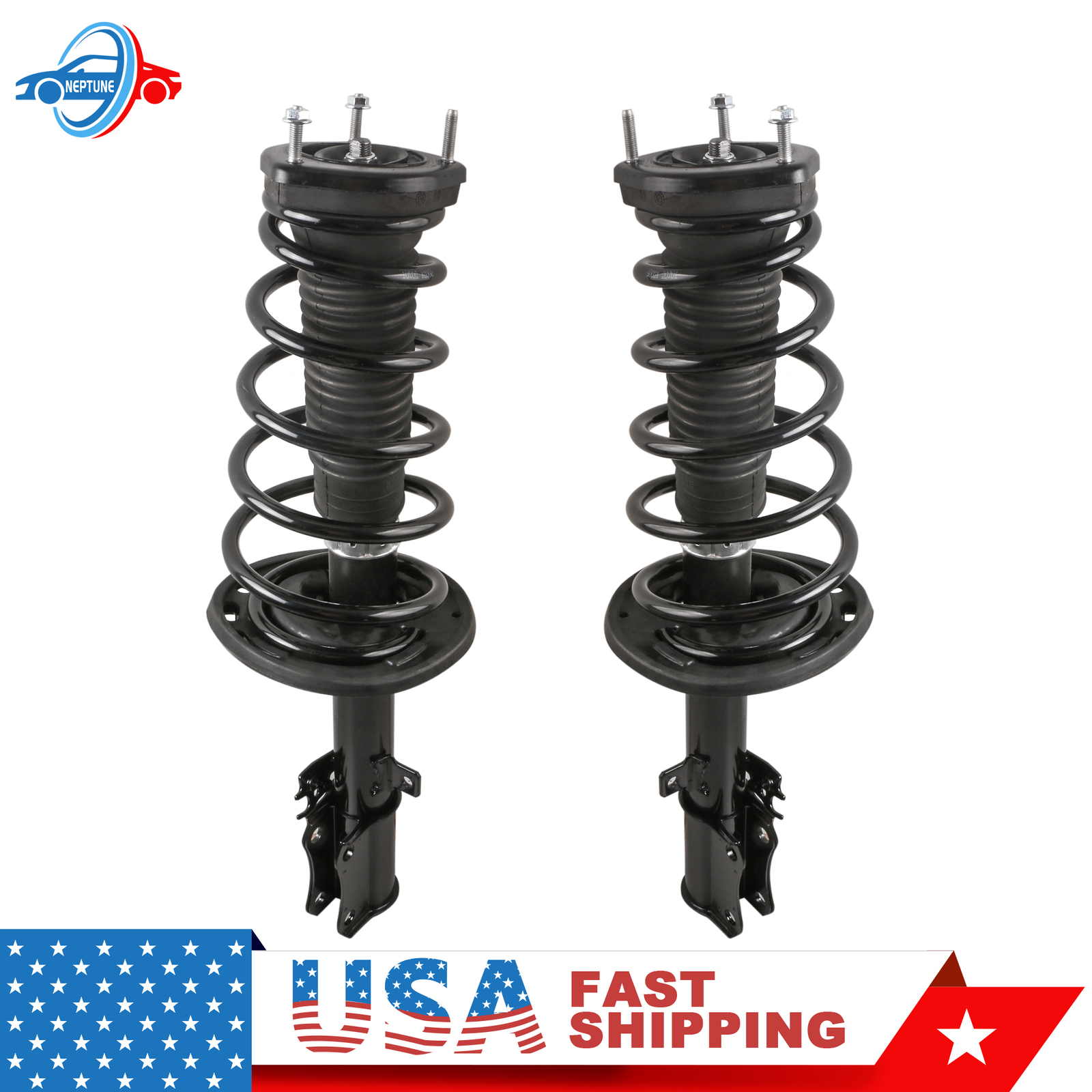 2x Rear Shocks Struts w/Coil Spring Assy For 2007-11 Toyota Camry Swap ...
