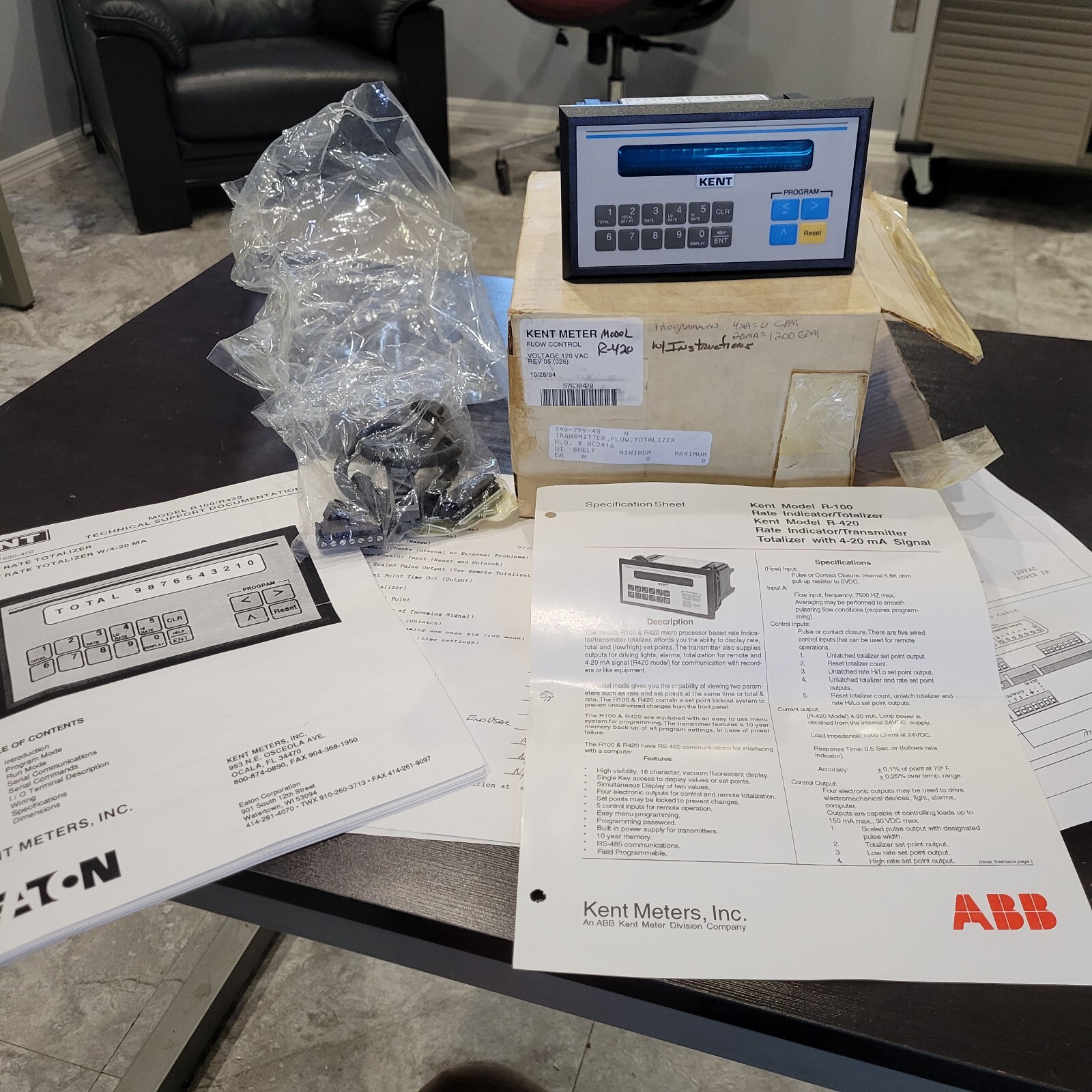 KENT R-420 FLOW CONTROL METER RATE INDICATOR TOTALIZER 4-20 mA 120v NEW NIB $150 | eBay