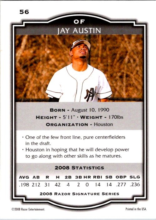 Jay Austin 2008 Razor Signature Series #56 Hand Signed | eBay