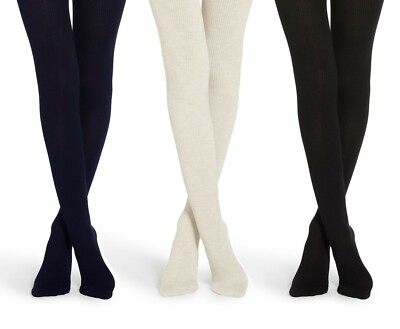 Jefferies Womens Nylon Tights Rib Pattern Opaque Dress Footed Stockings ...