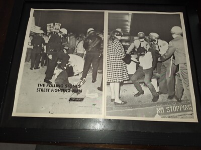 Rolling Stones Street Fighting Man Rare Original Promo Poster Ad Framed ...