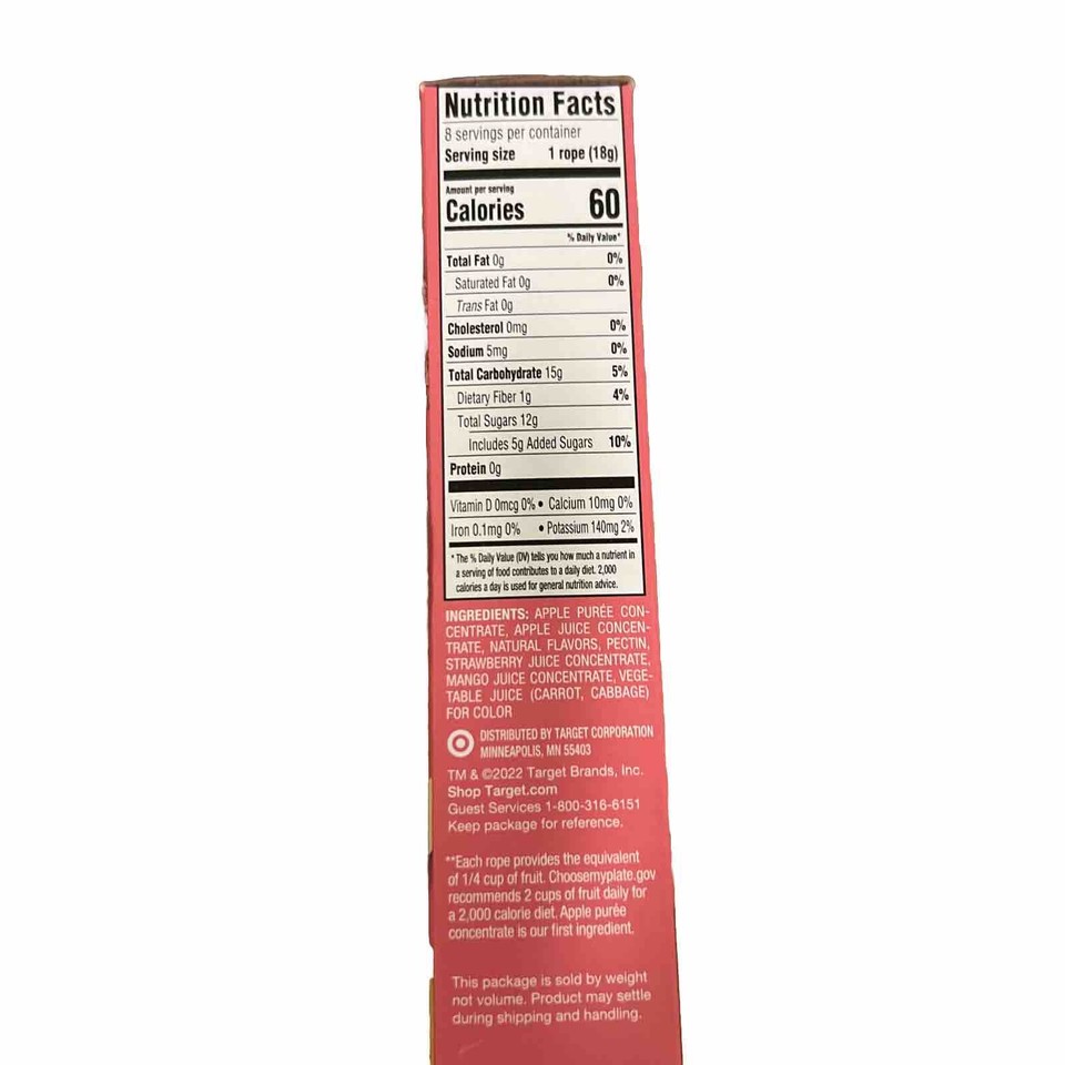 Strawberry Mango Flavored Gluten Free Twisted Fruit Ropes 5Oz/8 Ct Good ...