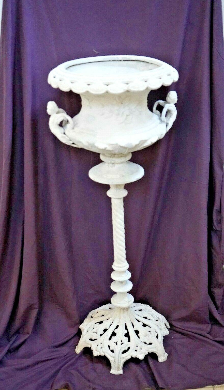 Vintage Angel Plant Stand Tall solid cast Aluminum Italian style tall ...