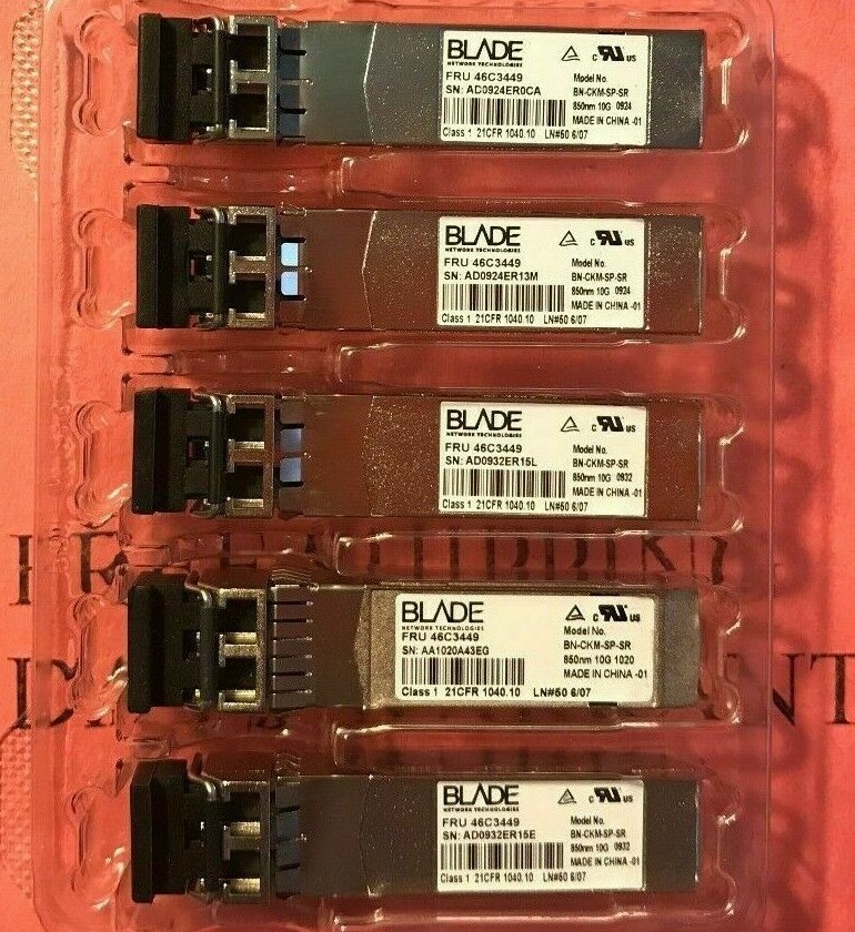 Lot of 4 10G BLADE BN-CKM-SP-SR FRU 46C3449 46C3447 SFP+ 10GBASE-SR ...