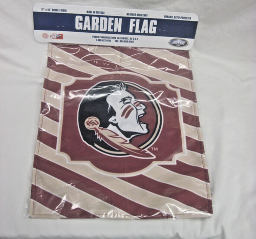 FLORIDA STATE UNIVERSITY BOLD STRIPE GARDEN FLAG 11"X16" 2-SIDE NEW ...