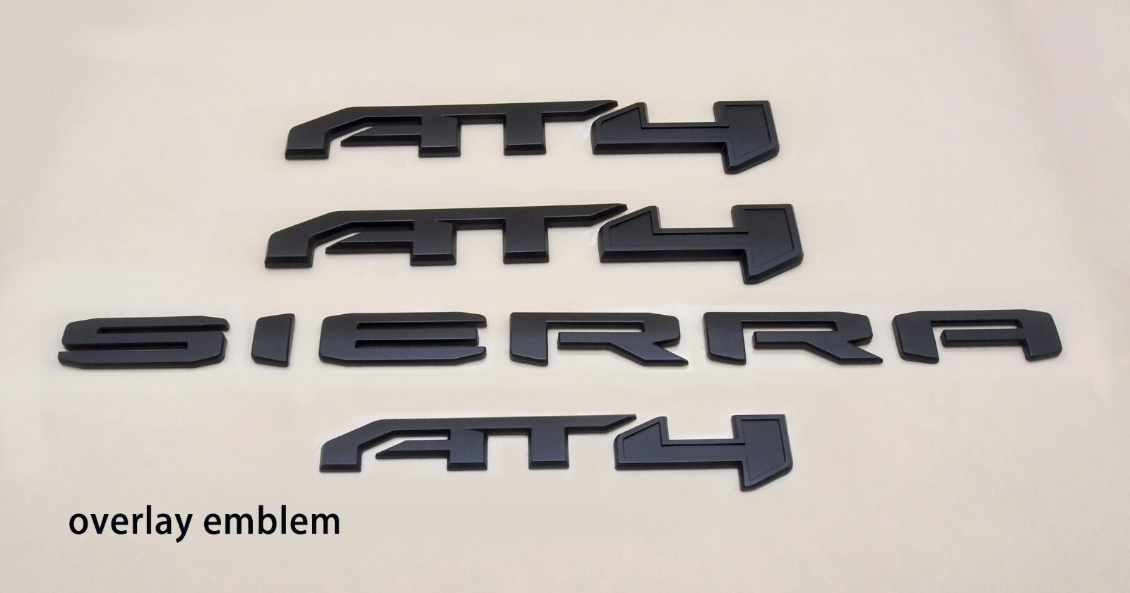 NEW 4PCS Matte Black AT4 Overlay Emblem Sierra Fit 2019-2024 GMC Sierra ...