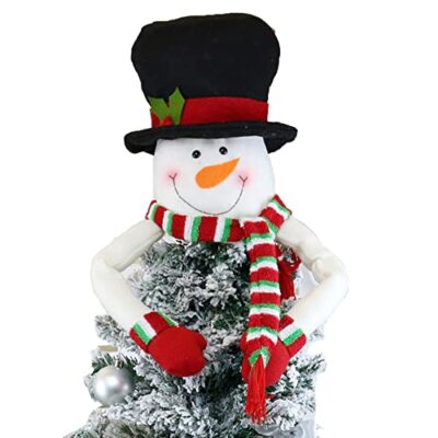 Snowman Christmas Tree Hugger Tree Top Winter Snowman Topper Ornament ...
