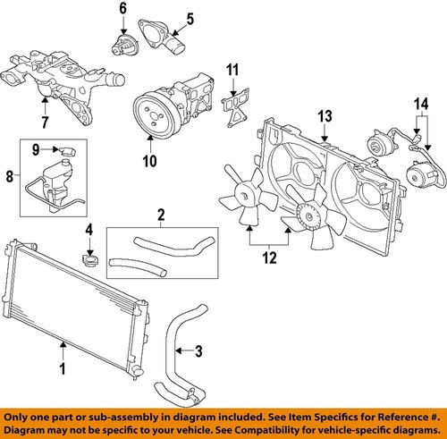 MITSUBISHI OEM 08-17 Lancer-Engine Cooling Fan Motor 1355A131 | eBay