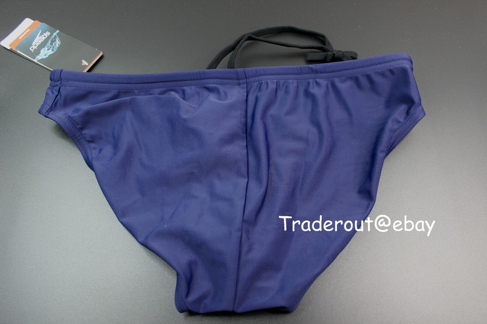 Speedo Men navy blue solar nylon swim brief bikini Swimwear swimsuit | eBay