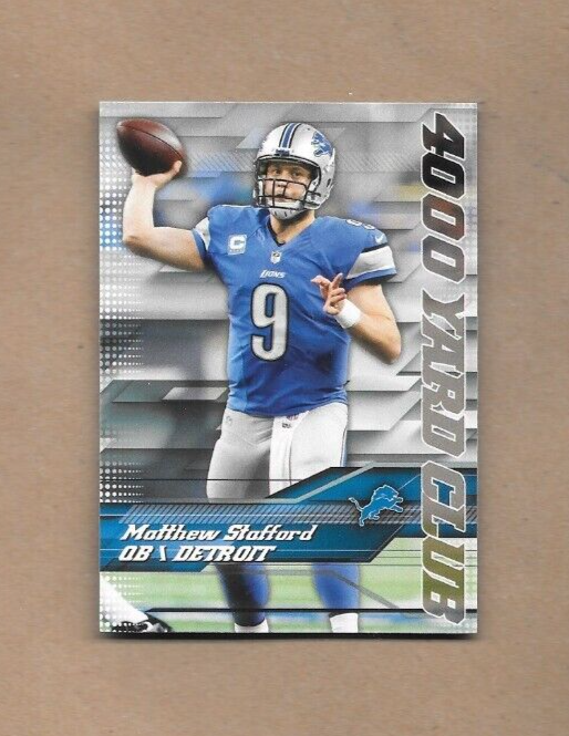 2014 Topps Football Matthew Stafford 4,000 Yard Club Card #9 Detroit ...