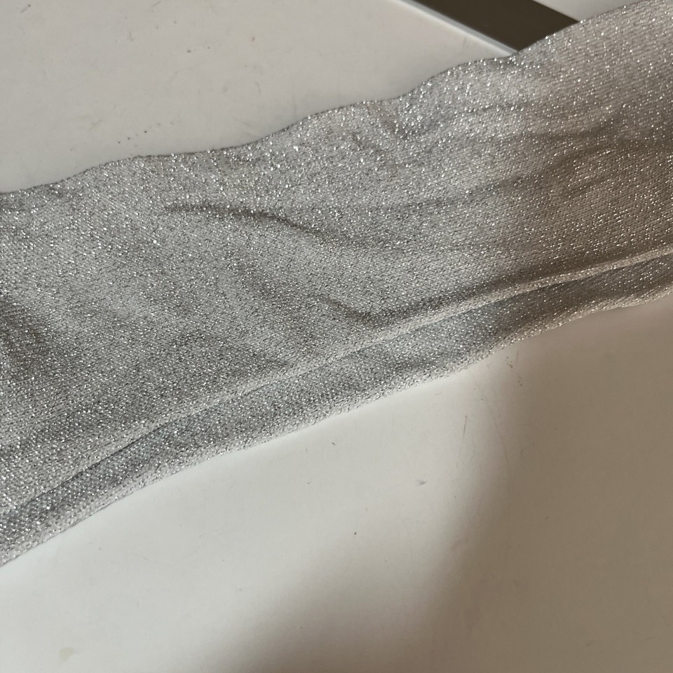 Vintage Silver Metallic Shimmer Socks One Size Unisex NOS | eBay