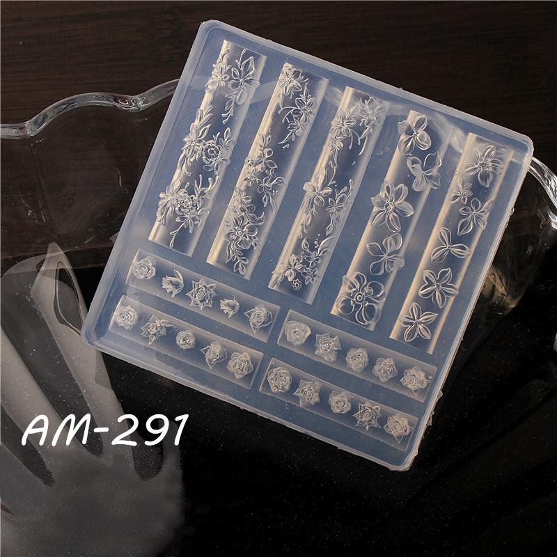 Nail Art Mold 3D Carving Curved Flower Beaded Chain Mold High ...