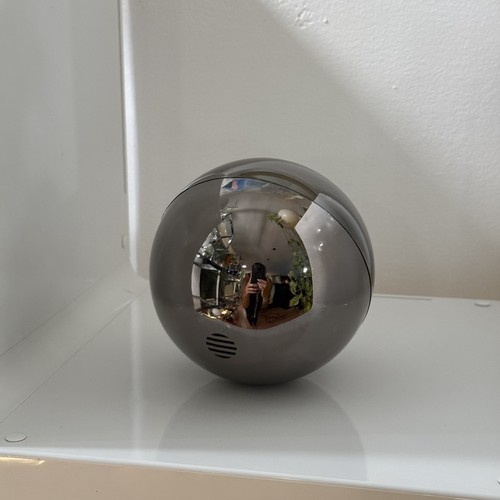 Vintage TOZAJ Smiley Face Round Ball Quartz Alarm Clock Black Metallic ...