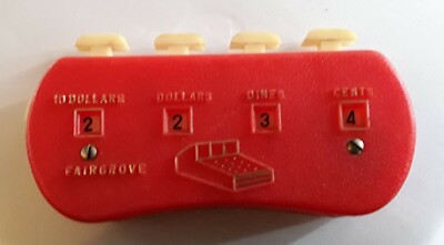 Vintage 4 Button Red Fairgrove Digit Handy Adder Shopper's Helper ...