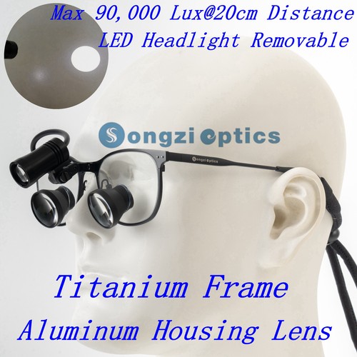 2.5X 3X 3.5X TTL Black Titanium Frame Dental Surgical Loupes with LED ...