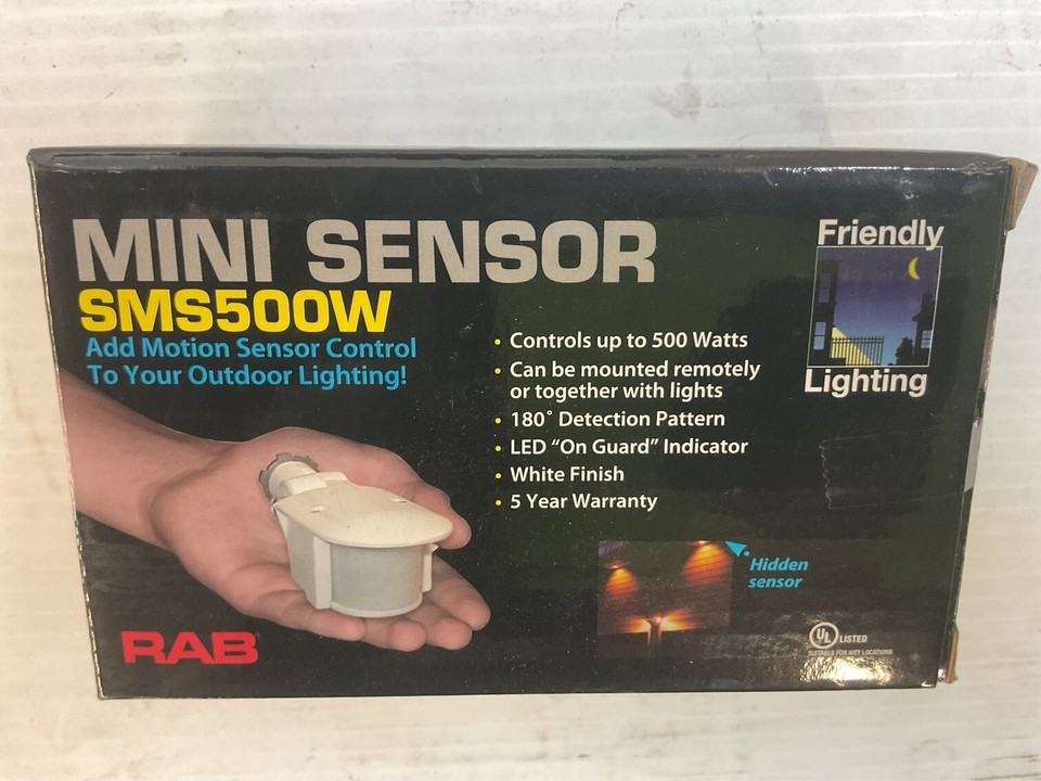 RAB SMS500W Mini Sensor, 180 Degrees Detection Pattern, 500W Power ...