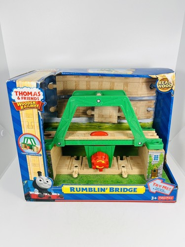 Fisher Price Thomas & Friends Wooden Railway Train RUMBLIN' Bridge 2012 NEW HTF | eBay