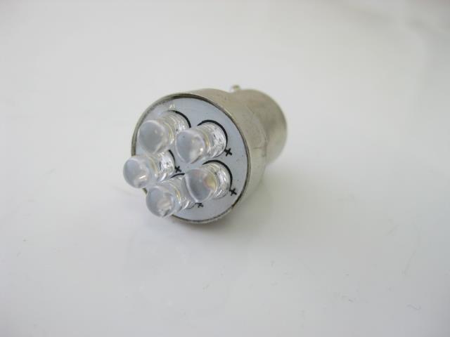 Bulb LED 12V Ba15s G18 5xLED White (Piece) | eBay