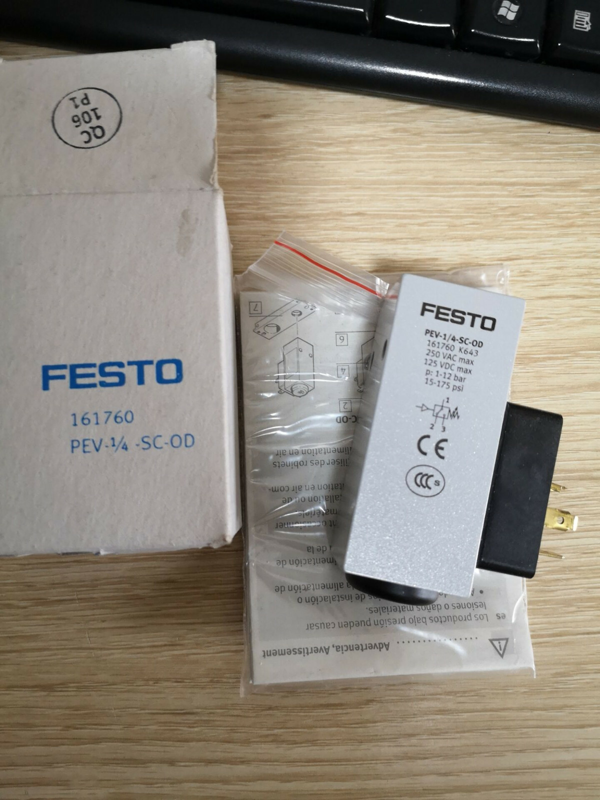 1PC New Festo PEV-1/4-SC-OD 161760 Pressure Switch *TT | eBay