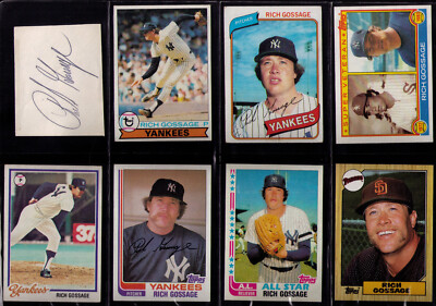 Rich GOOSE Gossage Collection Autograph + 7 Topps Cards 1978-1987 ...