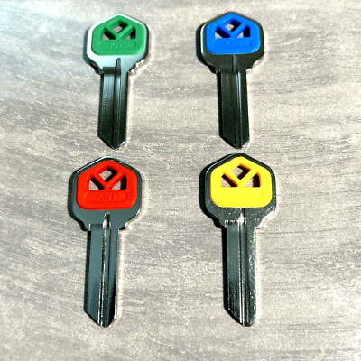 4 PK COLOR TABBED KWIKSET KW-1 House Key Blanks Maintenance Home ...