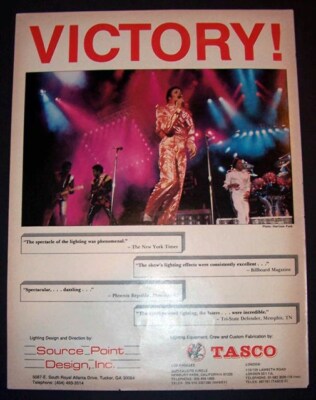 Michael Jackson Victory Tour 1984 Short Print Poster Type Advert, Promo ...