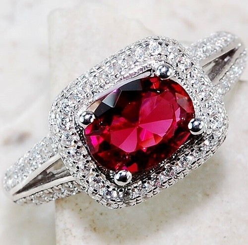 3CT Treated Ruby & Topaz 925 Solid Sterling Silver Ring Sz 8 UB1-3 | eBay
