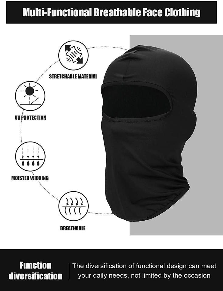 Balaclava Ski Mask UV Protection Sun Hood Tactical Head Face Mask for ...