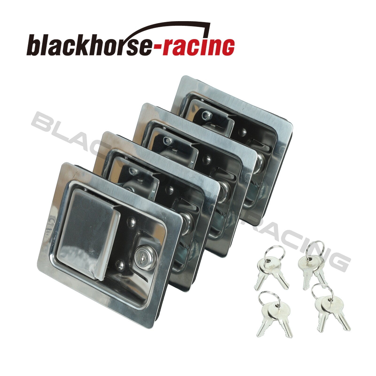 4 Trailer Paddle Door Latch Handle RV Truck Tool Box Lock Steel +Keys 5 ...