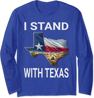 I Stand With Texas I Support Texas Flag Desert Long Sleeve T-Shirt | eBay