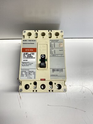 Eaton HFD3100 100 Amp 600V 3 Pole Circuit Breaker Warranty 1 Y R | eBay