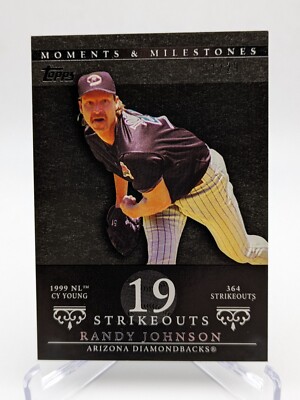 💥Randy Johnson 2007 Topps Moments & Milestones 19 Strikeouts SP #11/29 ...