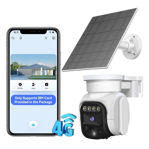 4G LTE Cellular Security Camera No WiFi Solar Outdoor Night Vision With ...