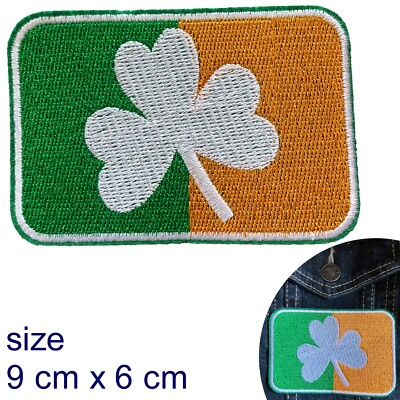 Irish symbol clover Iron on patch celtic St Patrick orange green ...