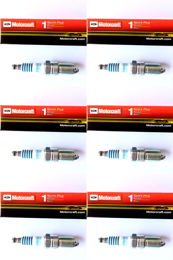 New SET OF 6 Motorcraft Platinum - Copper Core Spark Plugs | eBay