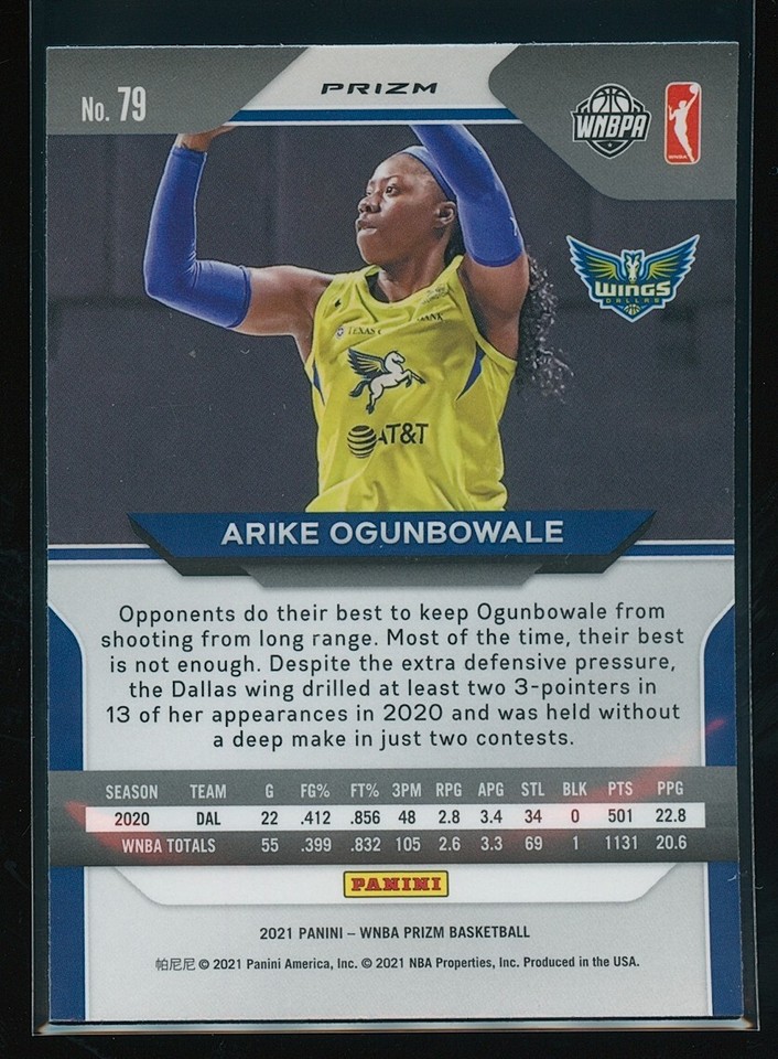 Arike Ogunbowale 2021 Panini Prizm WNBA Green Cracked Ice #79 | eBay