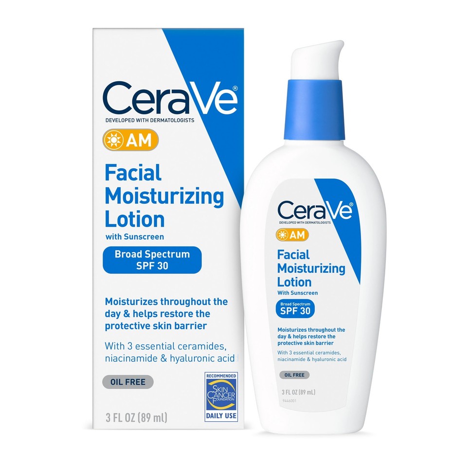 CeraVe AM Face Moisturizer SPF 30 | Normal to Oily Skin | 2 fl oz ...