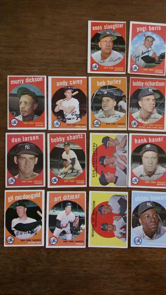 NEW YORK YANKEES 1959 TOPPS TEAM SET (31) HIGH #s,BERRA,FORD,NO MANTLE ...