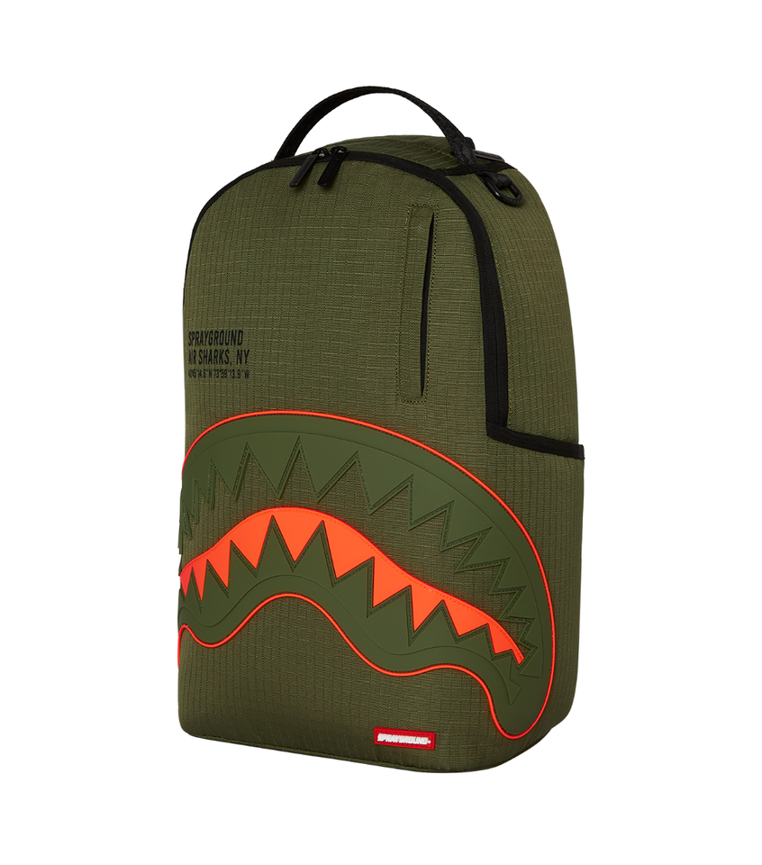 SPRAYGROUND - SHARK CENTRAL AIRBORNE / NYLON ARMY BACKPACK - B7544 | eBay