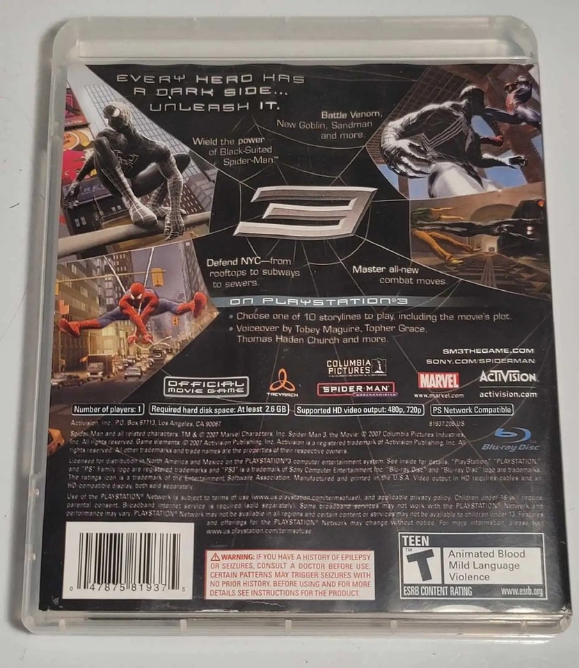 Spider-Man 3 - Sony PlayStation 3 - Tested | eBay